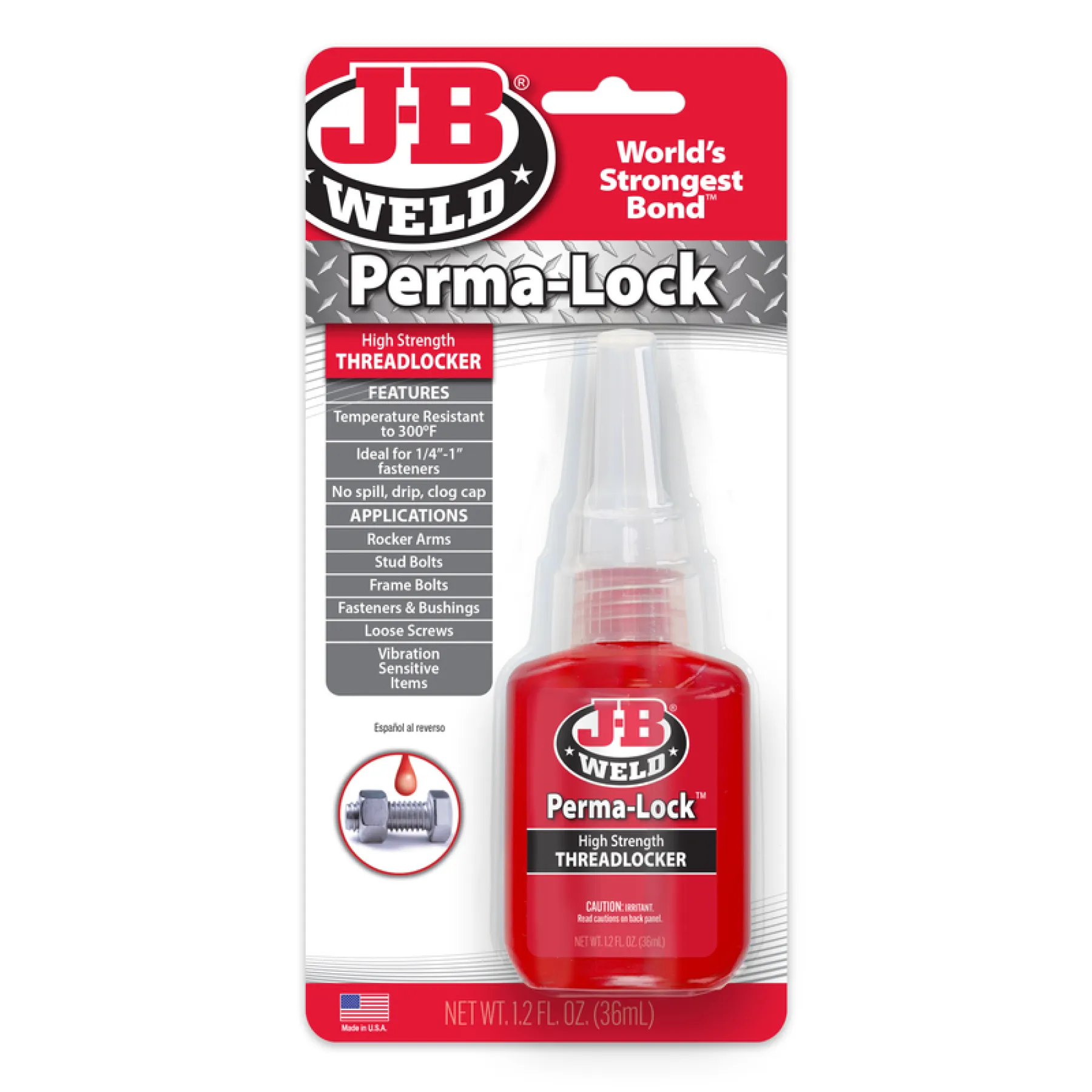 Perma Lock Red Threadlocker 36ml | J-B Weld
