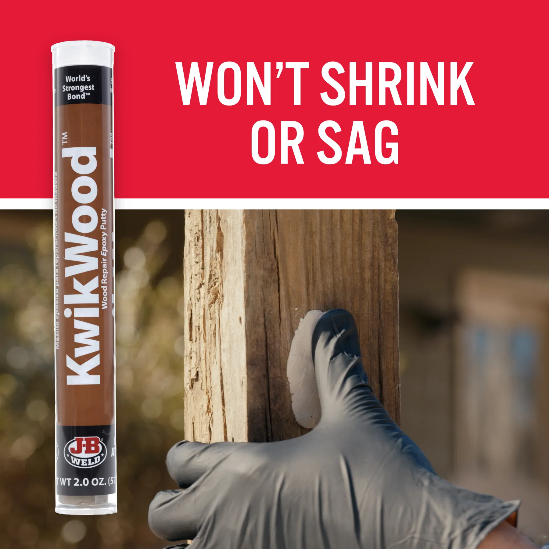 KwikWood Epoxy Putty - 2oz | J-B Weld