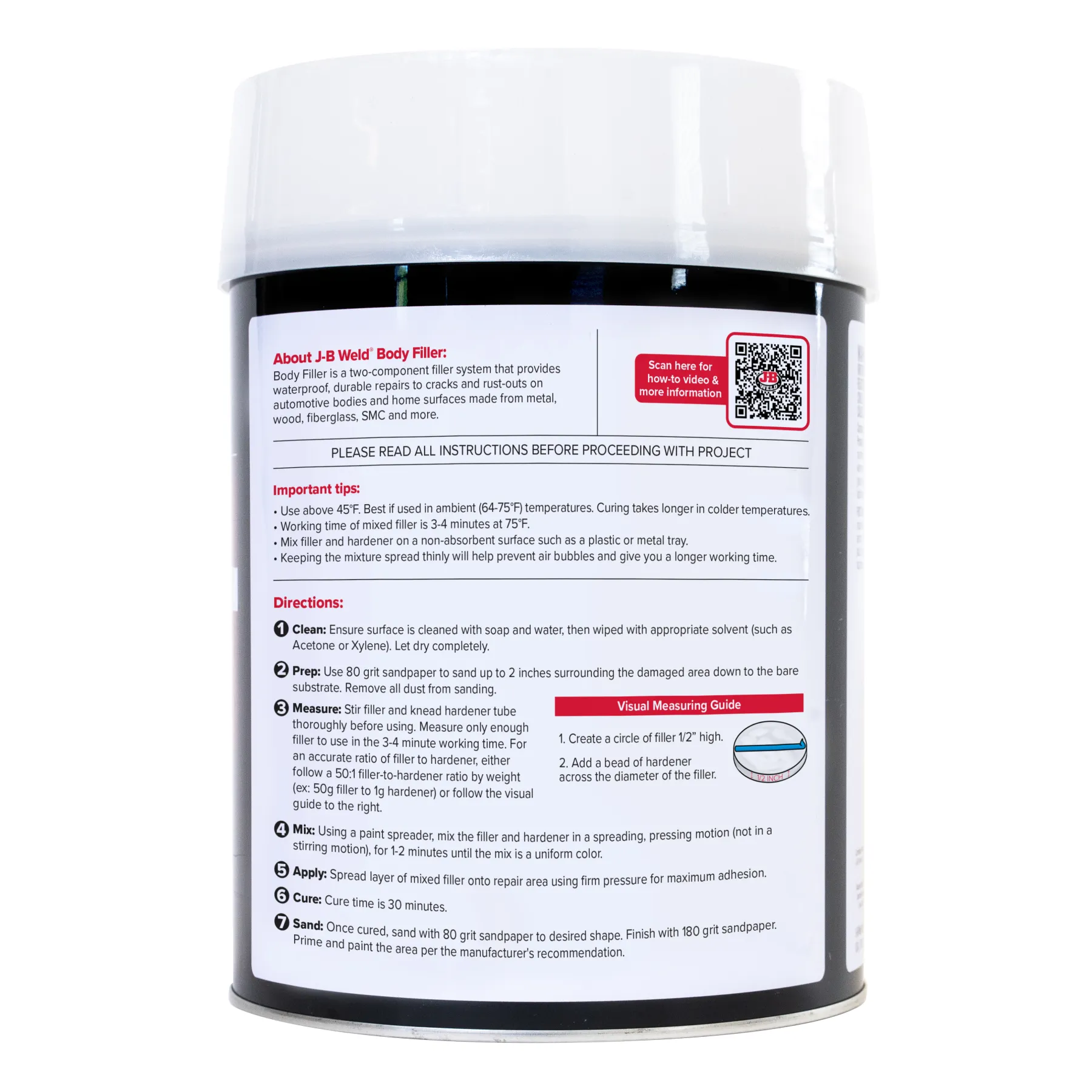Body Filler Gallon | J-B Weld
