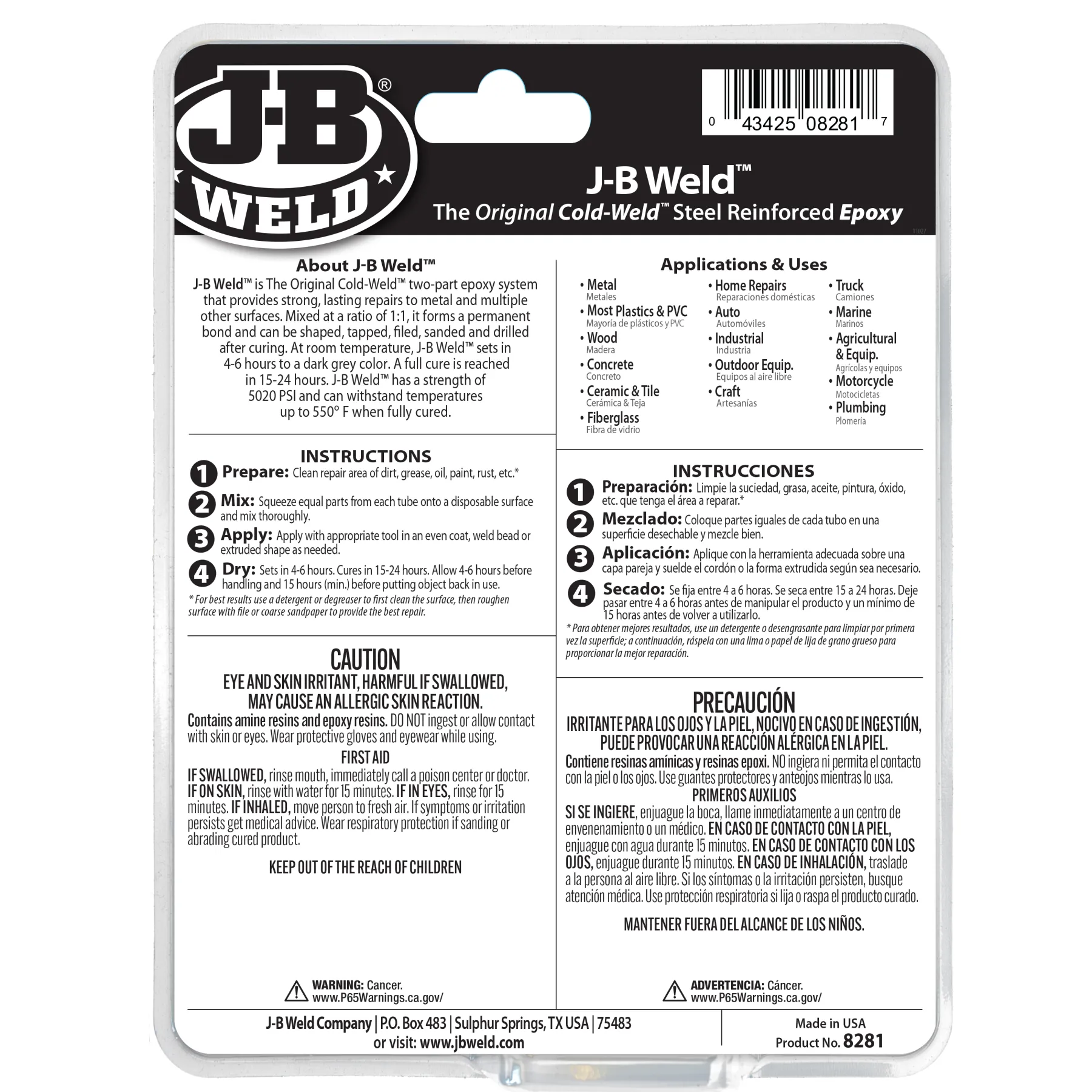J-B Weld Professional Size | J-B Weld