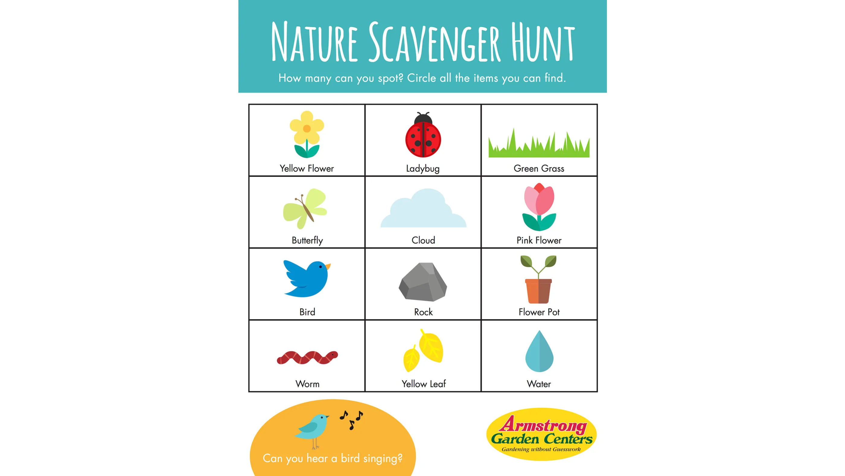 Outdoor Scavenger Hunt | Armstrong Garden Centers