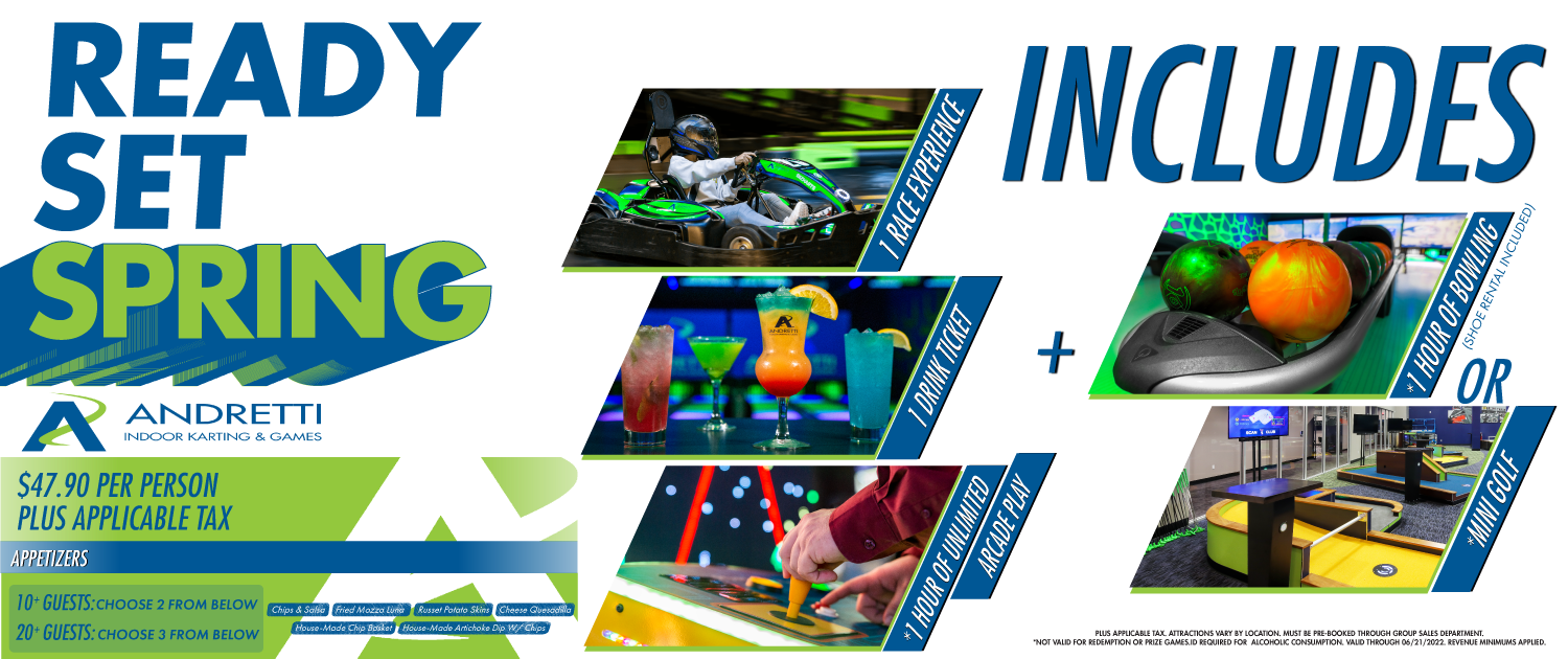 Marietta | Group Packages | Andretti Indoor Karting and Games